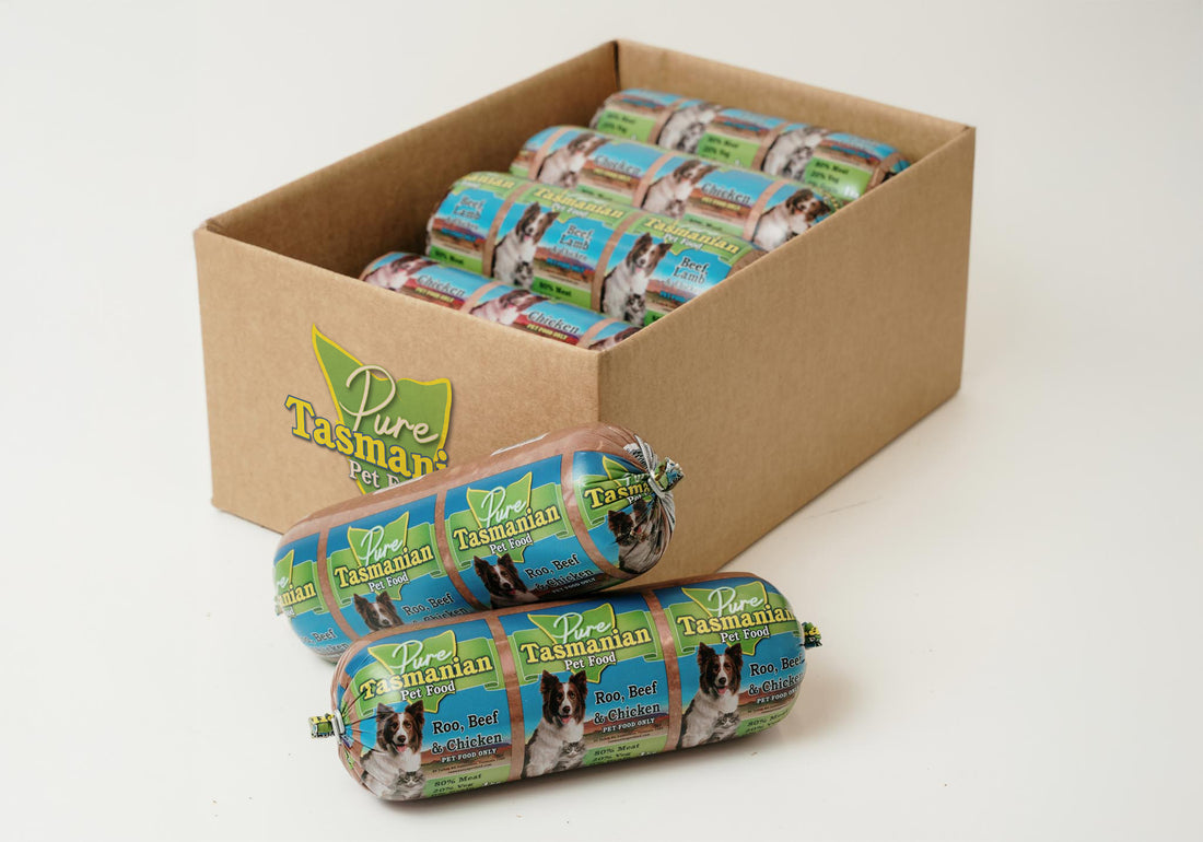 Mixed 10x 1kg Cooked Roll Box (Refrigerated) – Tasmanian Pet Food